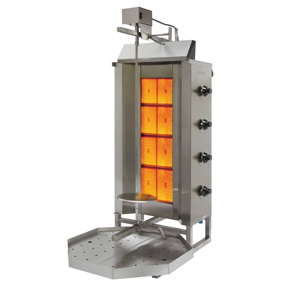 Eurodib - Vertical Gas Broiler with 4 Double Burners (Gyro / Shawarma ...