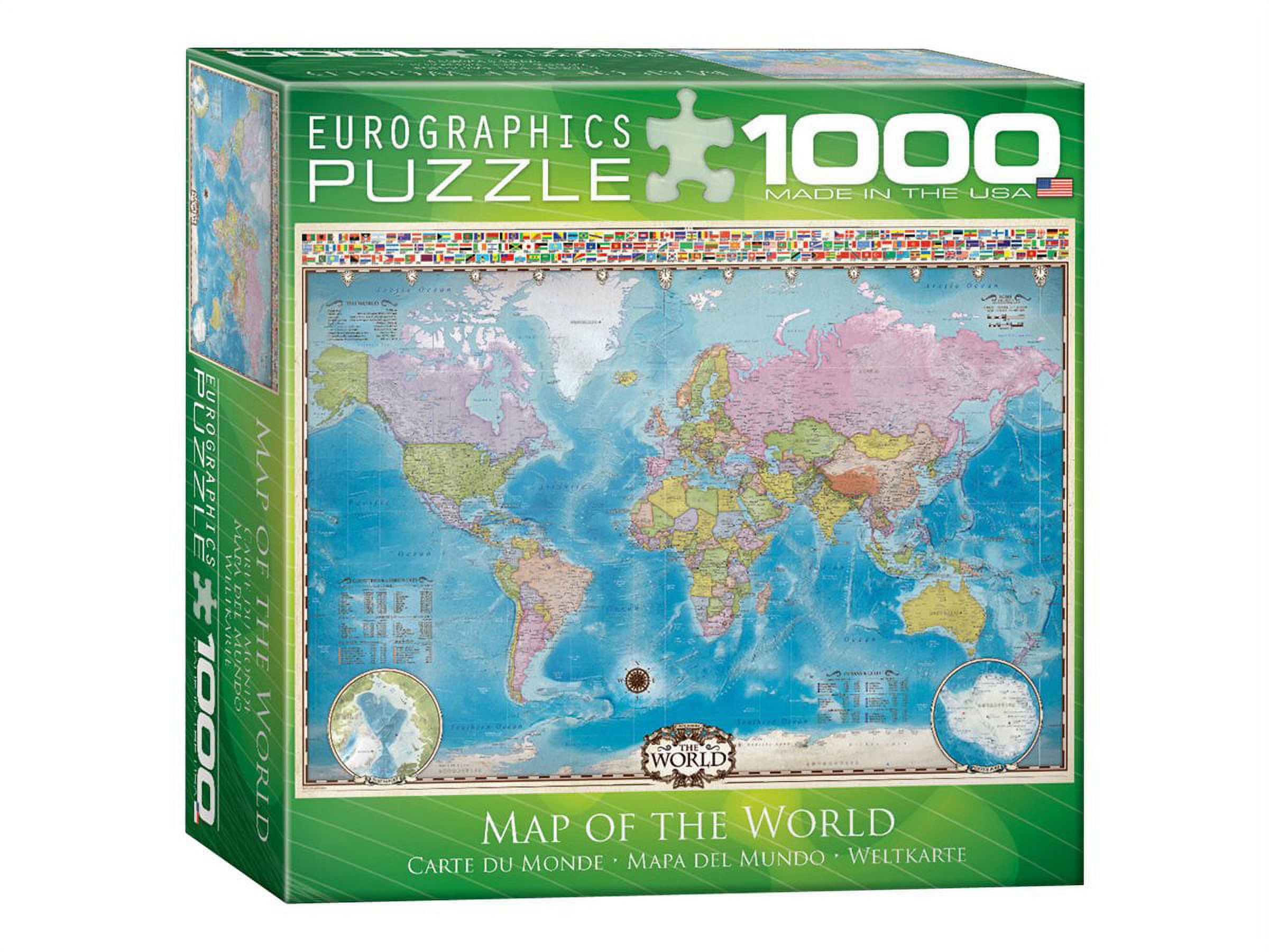 Eurographicspuzzles - Map of the World - Jigsaw Puzzle - 1000 Pieces ...
