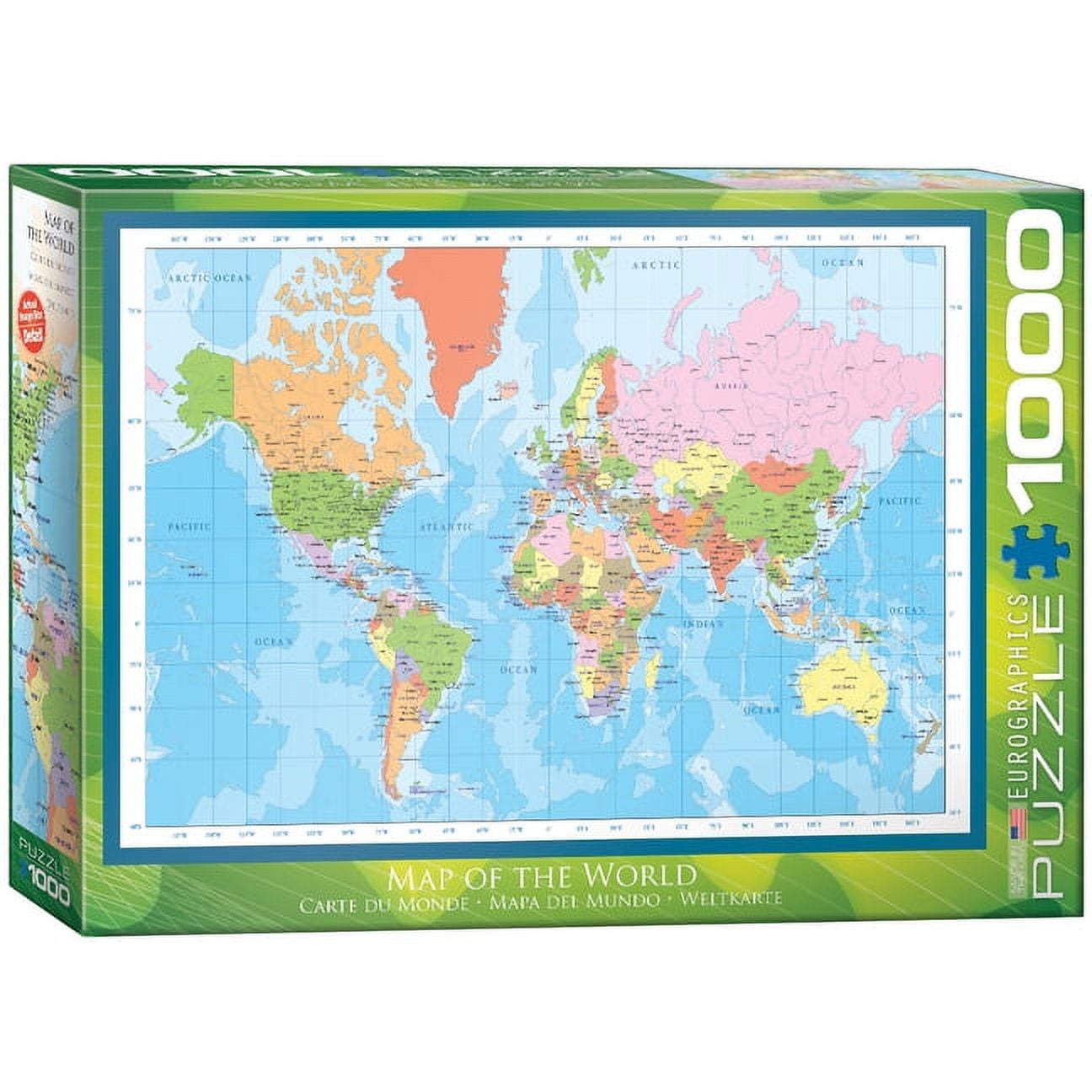 Eurographicspuzzles - Modern Map of the World - Jigsaw Puzzle - 1000 ...