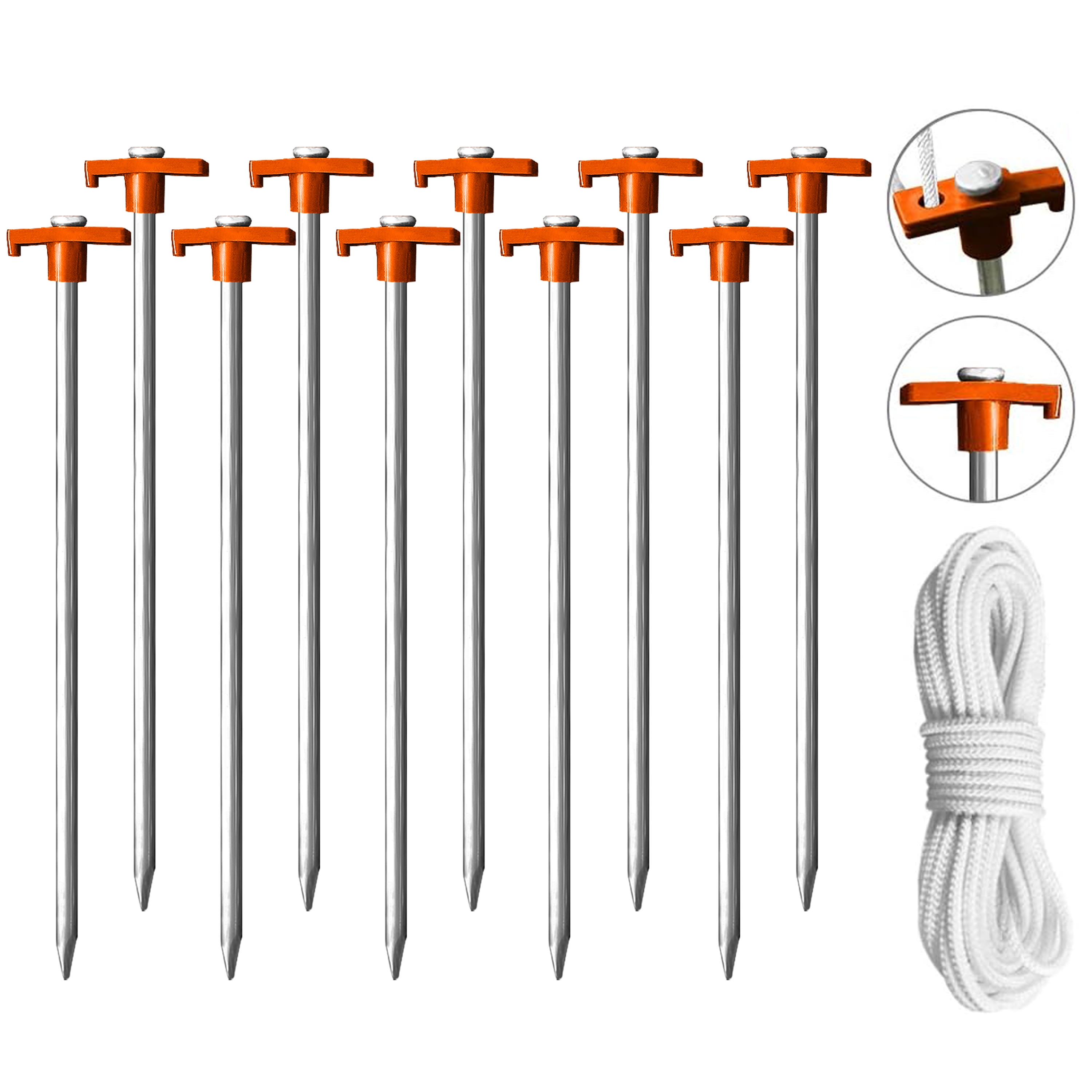 Euromax 10-Pack Galvanized Ground Anchors for Camping Tent & Canopy ...