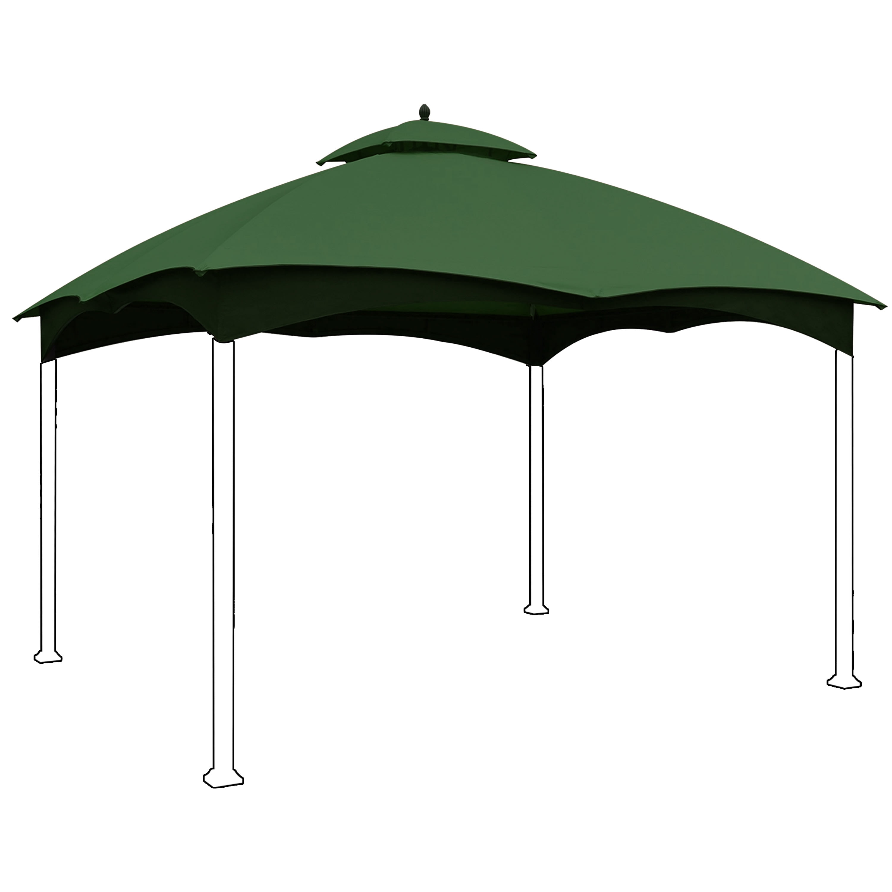 Euromax Outdoor Backyard Patio 10x12 Gazebo Top Canopy 2 Tier ...