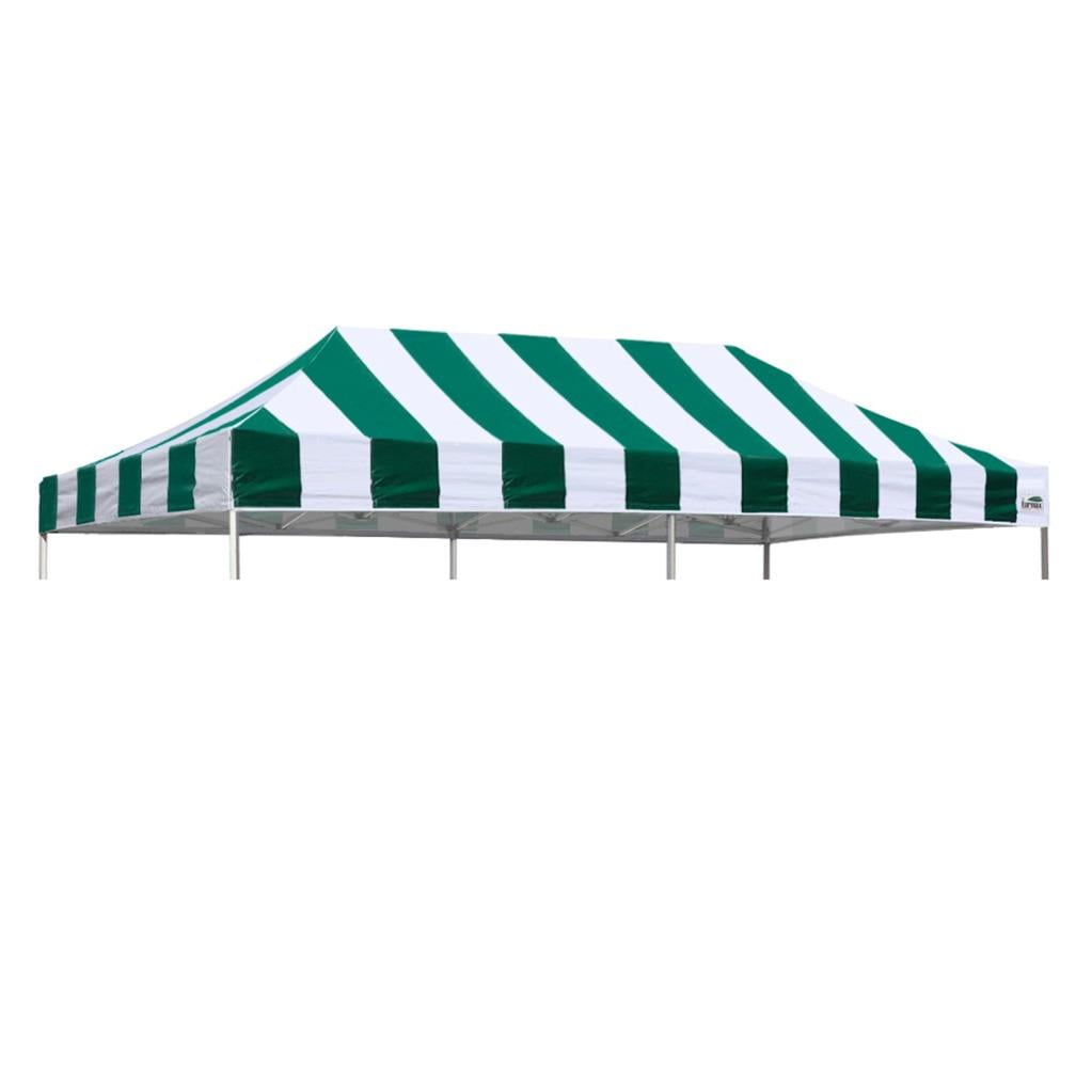 Euromax 10 x 20 ft Forest Green Stripe Pop up Outdoor Canopies, Water ...