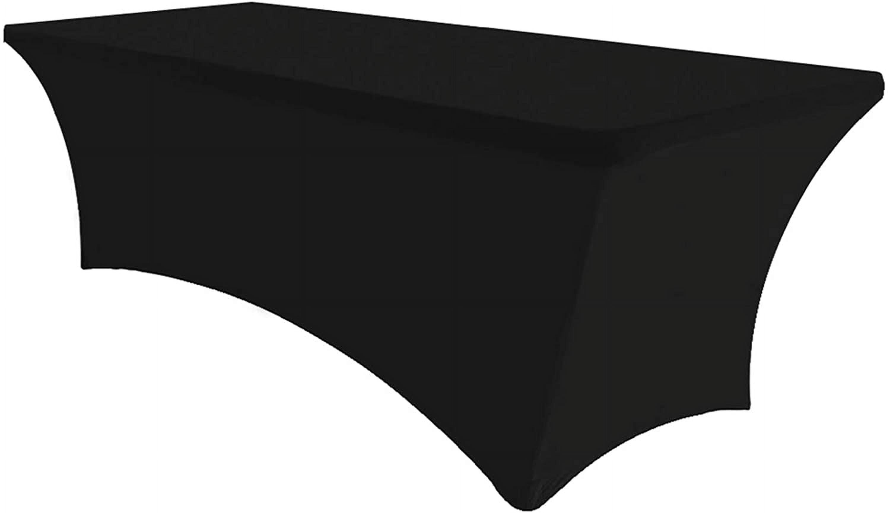 Euromax 4Ft Rectangular Stretchable Spandex Tablecloth Cover (Black ...