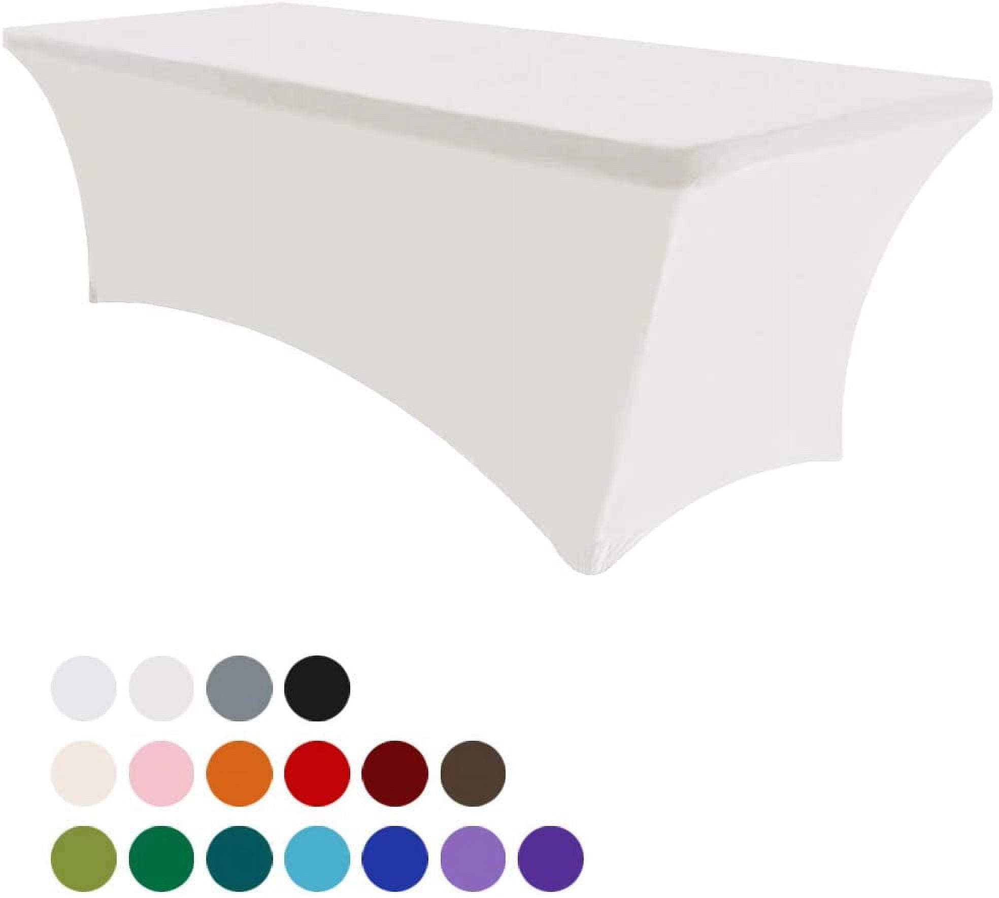 Euromax 4Ft Rectangular Fitted Spandex Tablecloth, Trade Show Covering ...