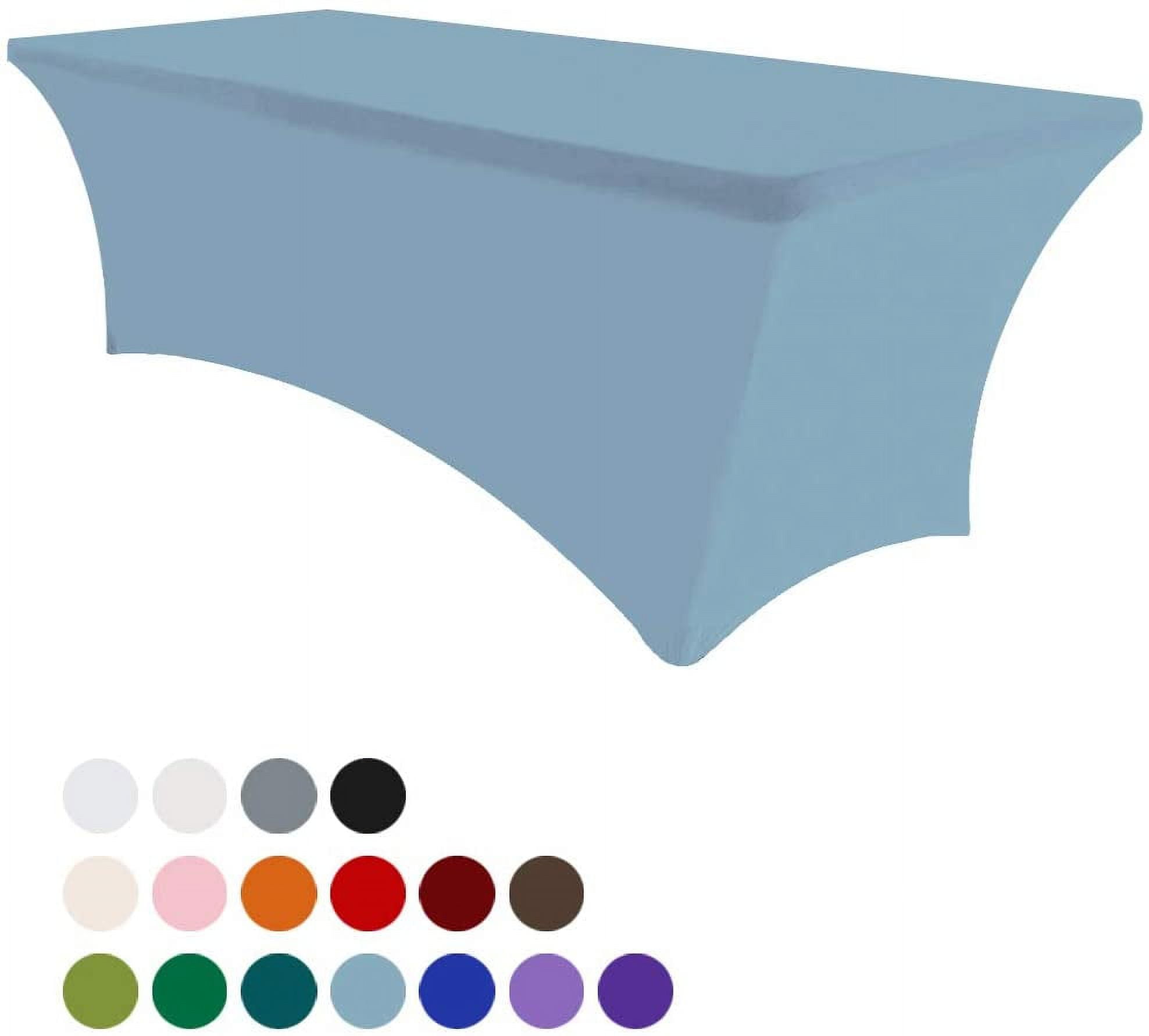 Eurmax 4Ft Rectangular Fitted Spandex Tablecloths Table Covers(Sky Blue ...
