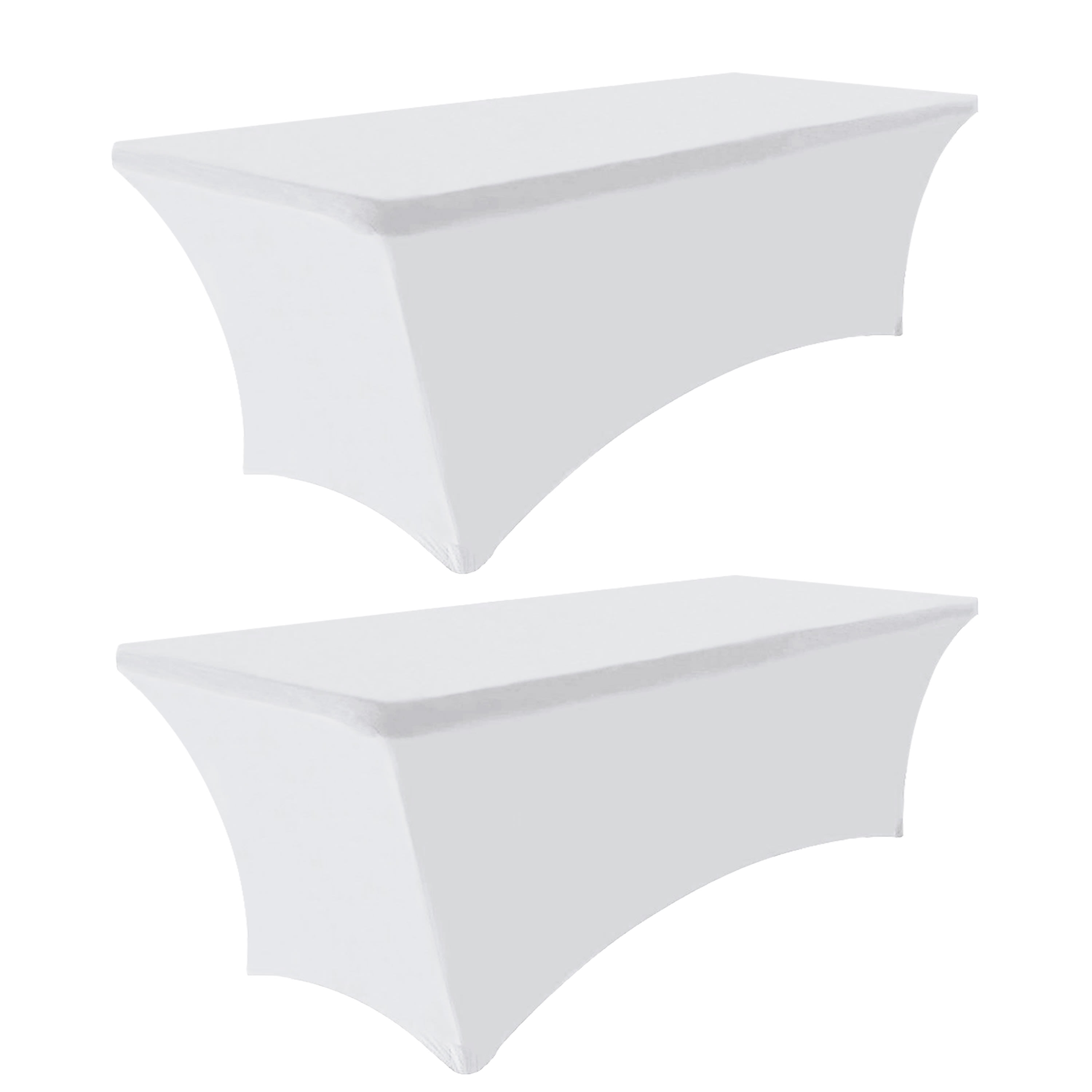 Eurmax 4Ft Rectangular Fitted Spandex Tablecloths Table Covers(White ...