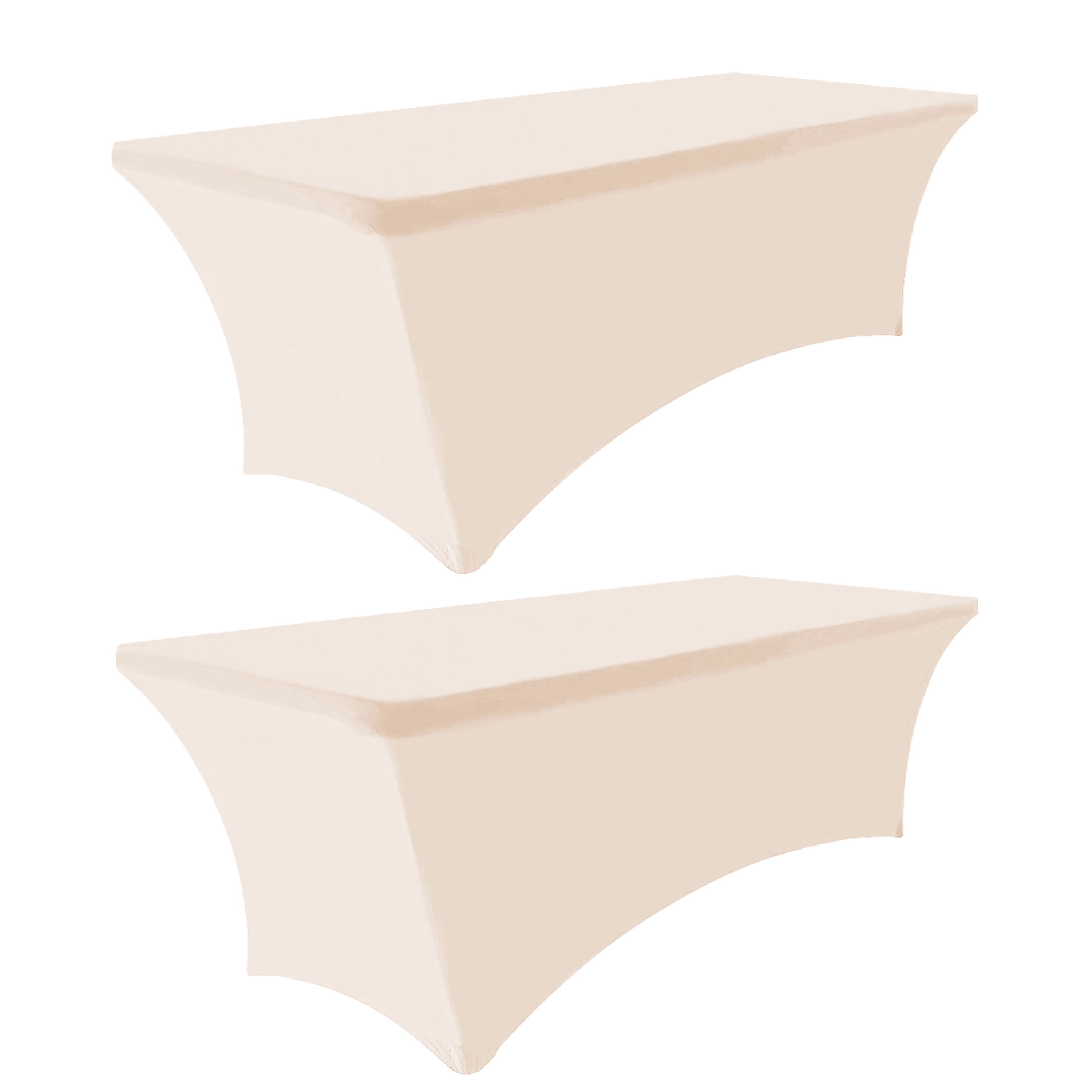 Euromax 6Ft Rectangular Stretch Spandex Tablecloth, Champagne, 2PC ...