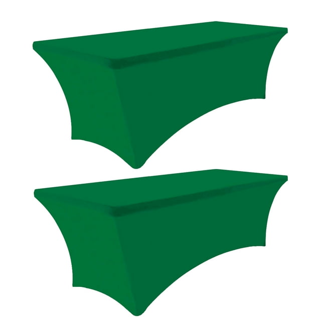 Eurmax 6Ft Rectangular Fitted Spandex Tablecloths Table Covers (Emerald ...