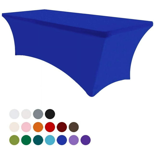 Eurmax 6Ft Rectangular Fitted Spandex Tablecloths Table Covers (Royal ...