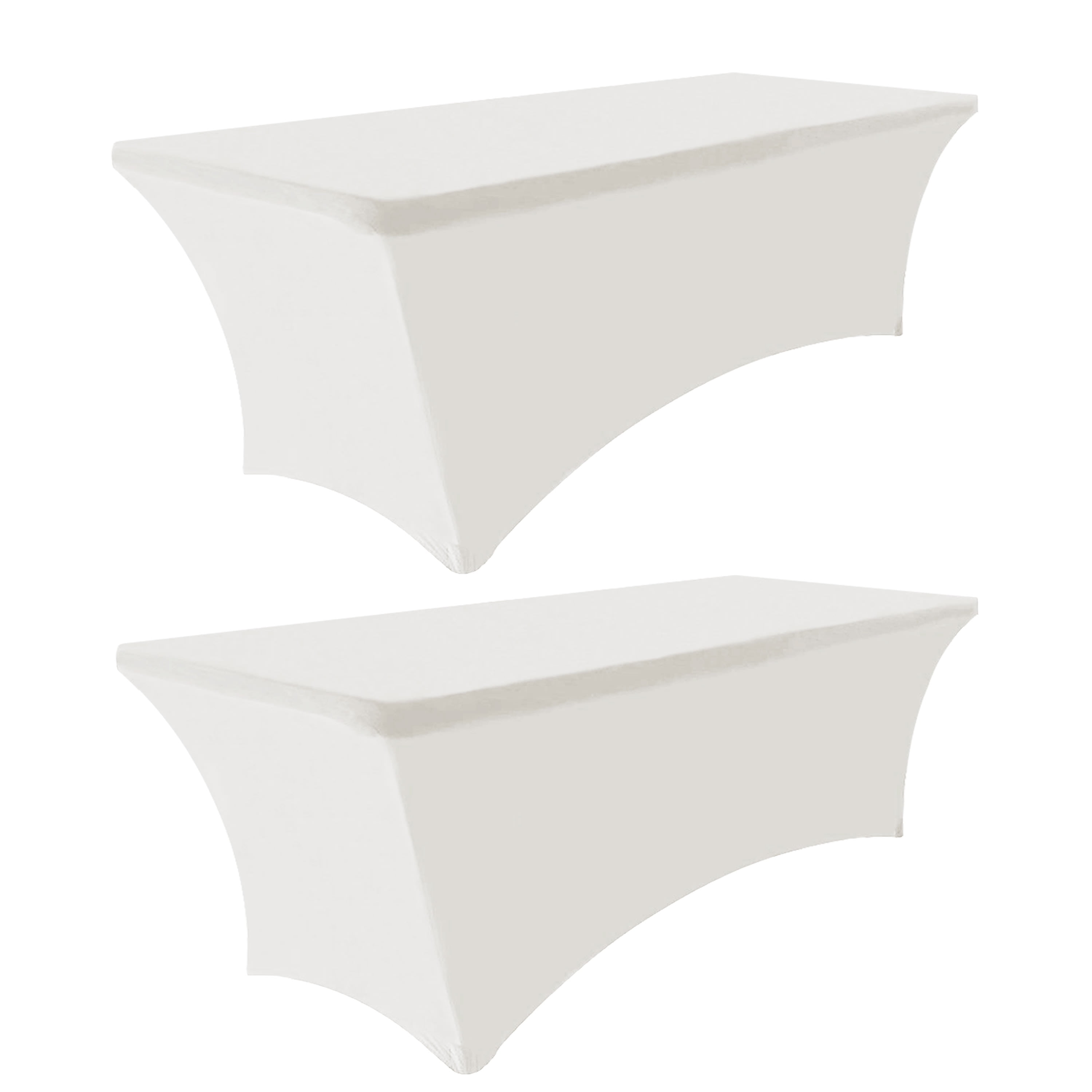 Eurmax 8Ft Rectangular Fitted Spandex Tablecloths Table Covers(Ivory ...