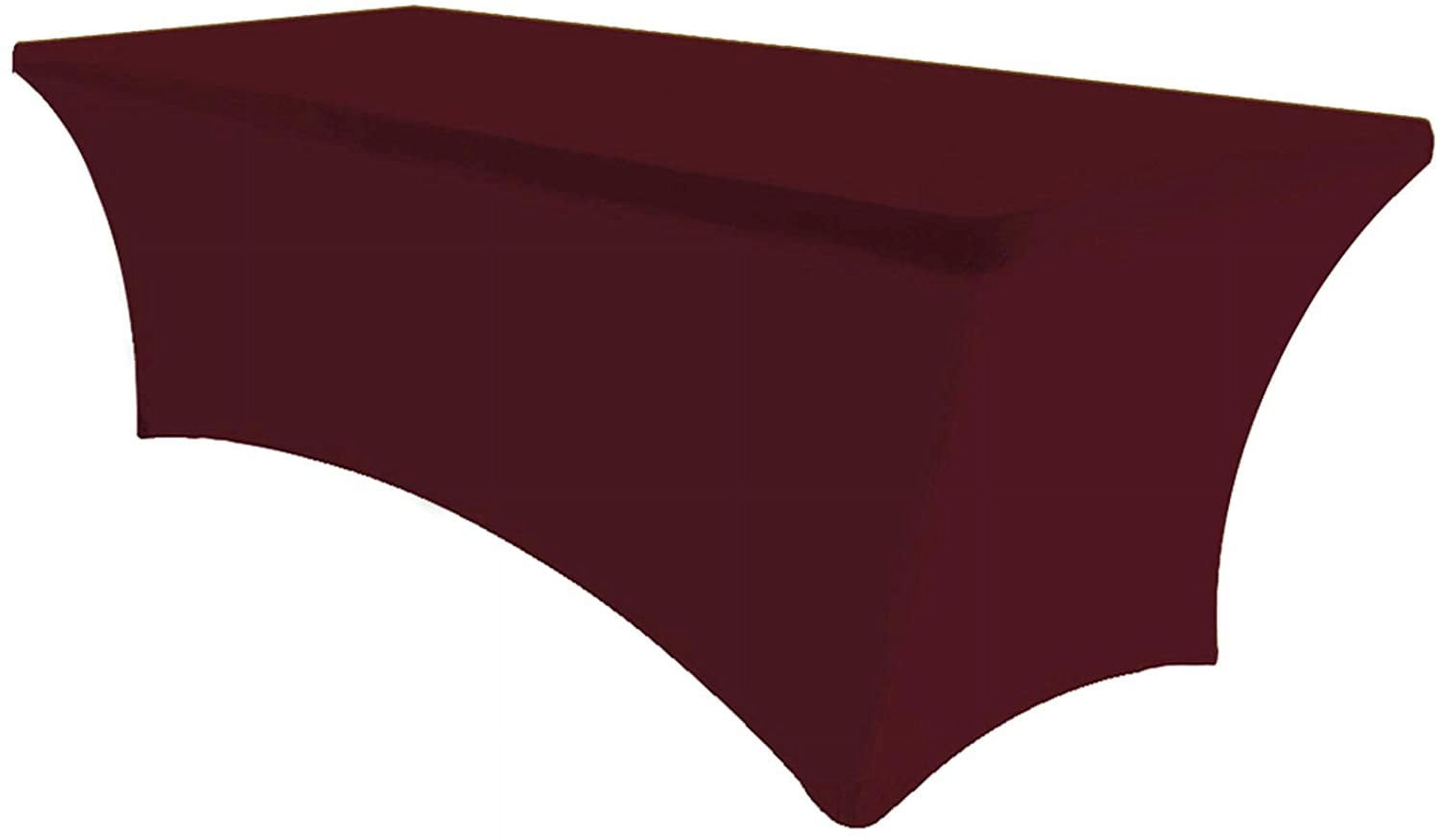 Eurmax 8Ft Rectangular Fitted Spandex Tablecloths Table Covers(Maroon ...