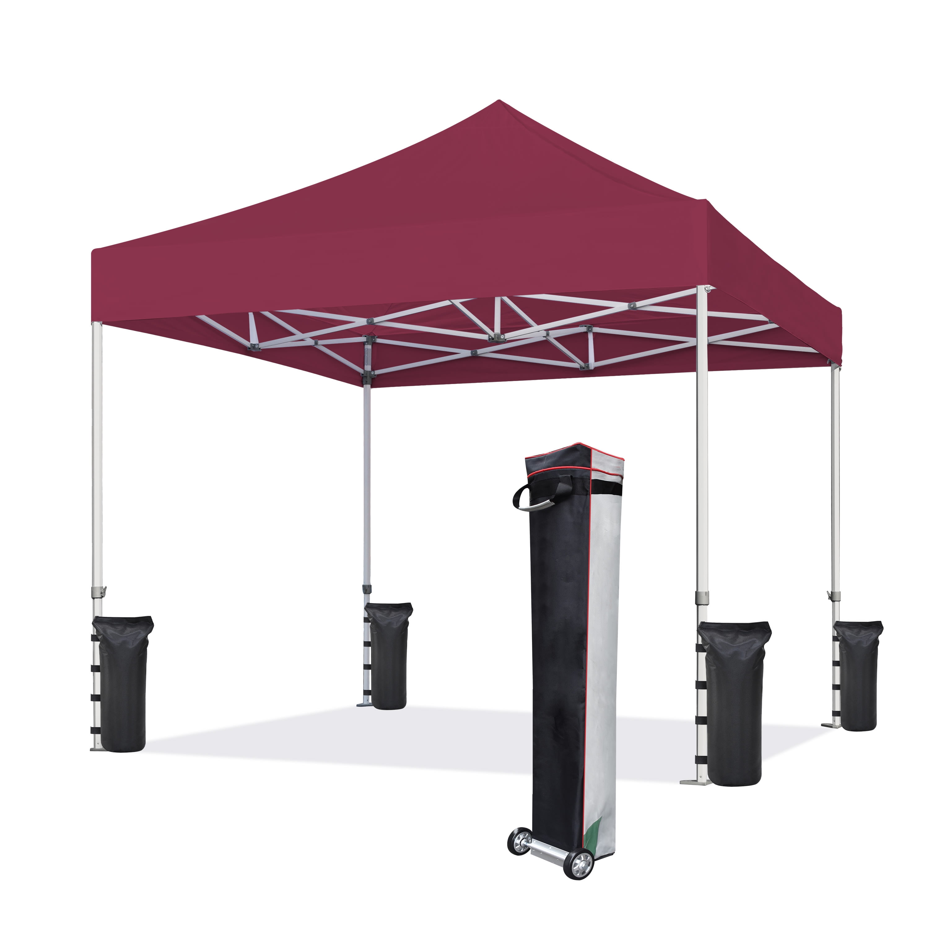 Euromax 8'x8' Quick Set-up Shade Canopy, Maroon Pop-up Outdoor Cover ...