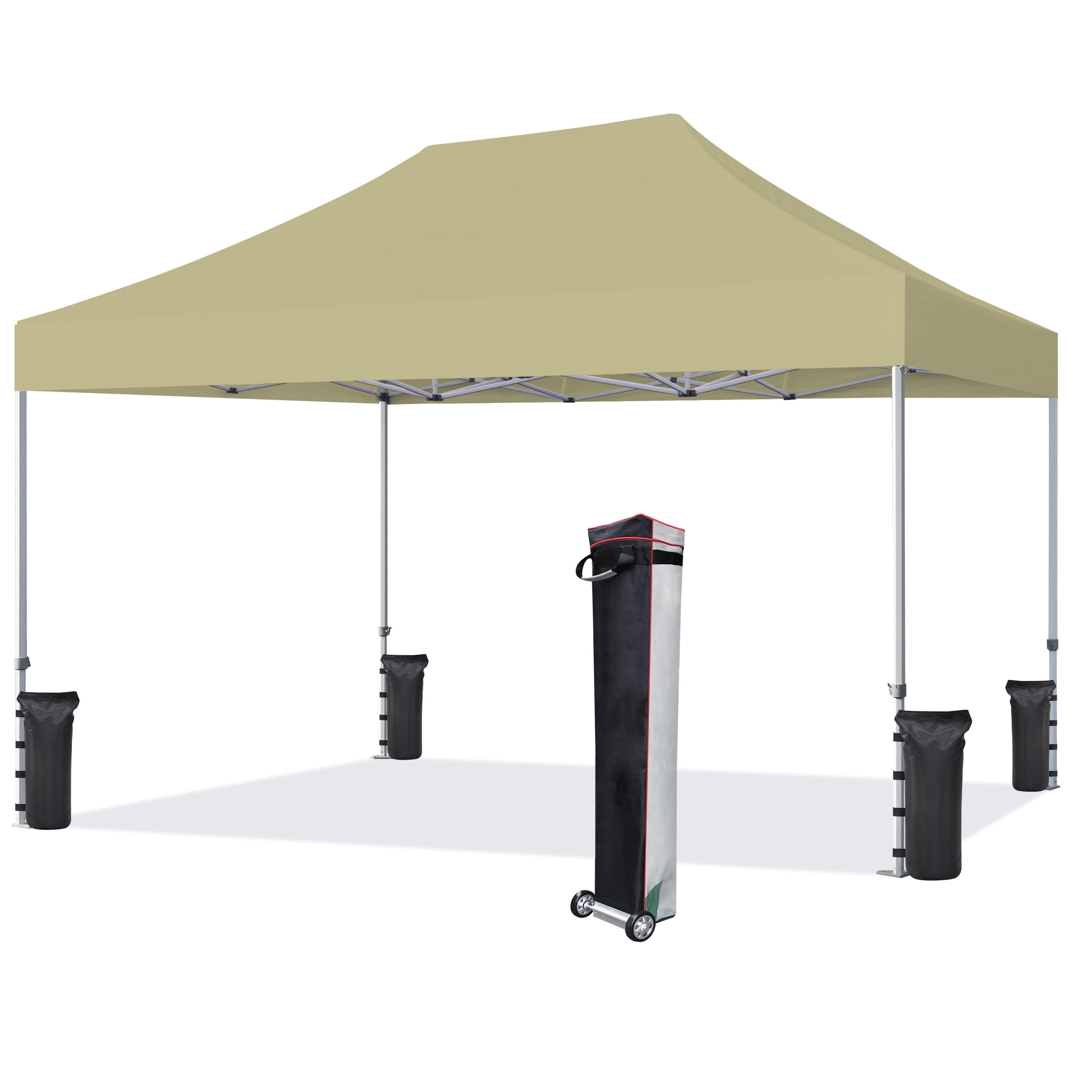 Euromax Premium 10'x15' Sandy Ez Pop up Canopy Tent Bonus Wheeled Bag ...