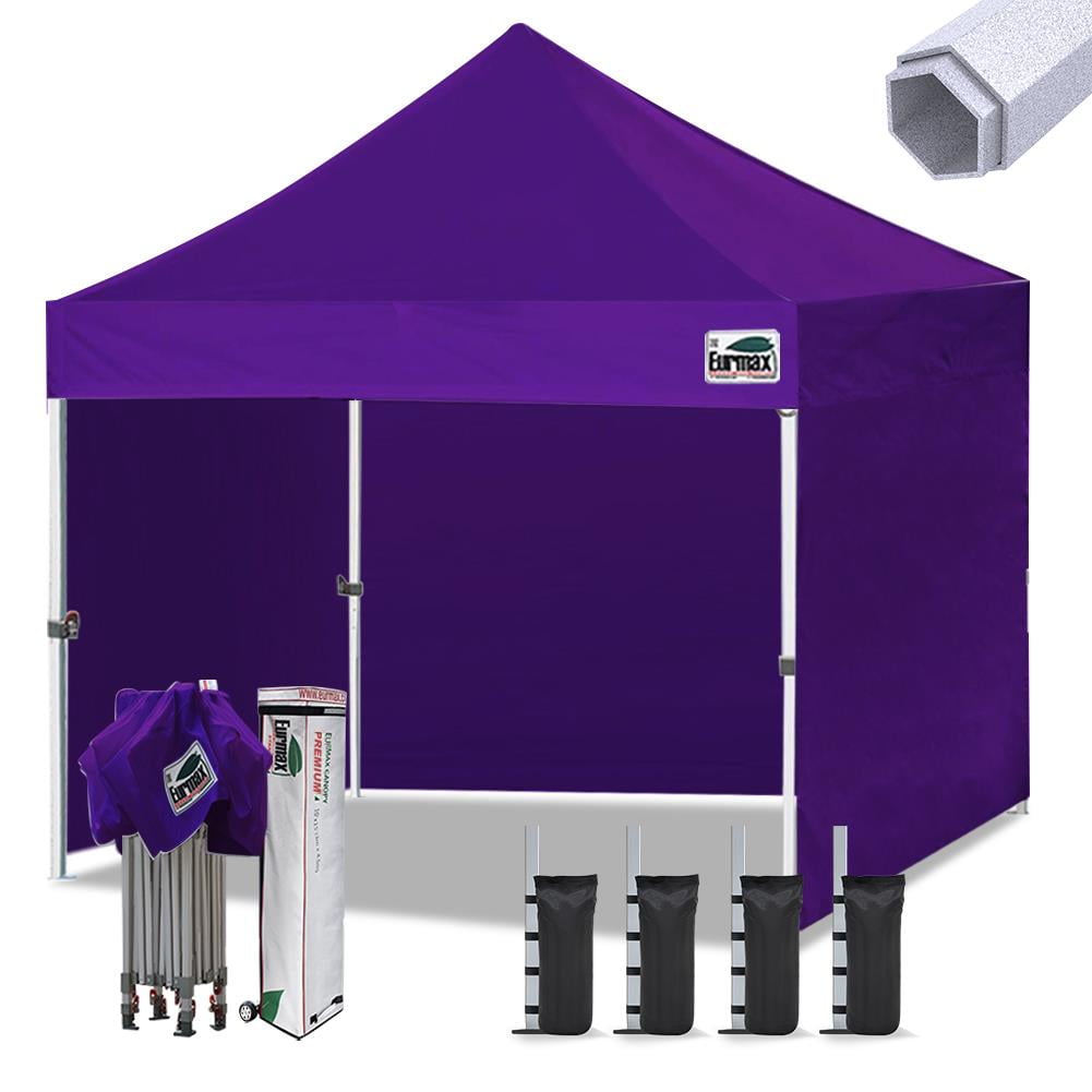 Euromax Premium 10x10 Ft Easy Set Pop-up Canopy Tent with Sidewalls and ...