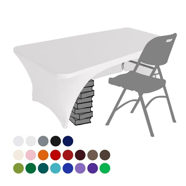 Euromax USA 6ft Spandex Polyester Table Cover, Open Back, Stain ...