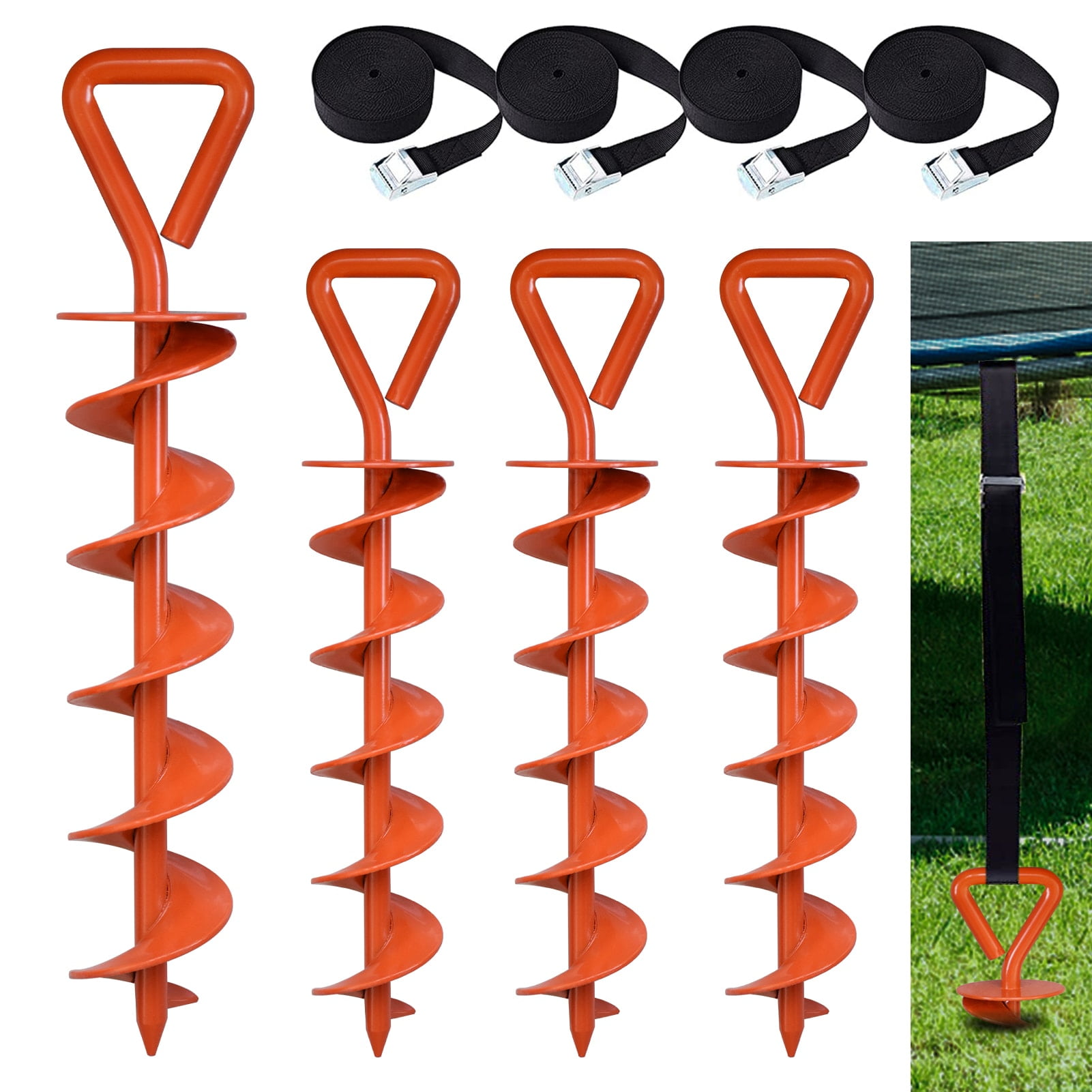 Eurmax USA Trampoline Stakes Heavy Duty Trampoline Parts Steel Stakes ...