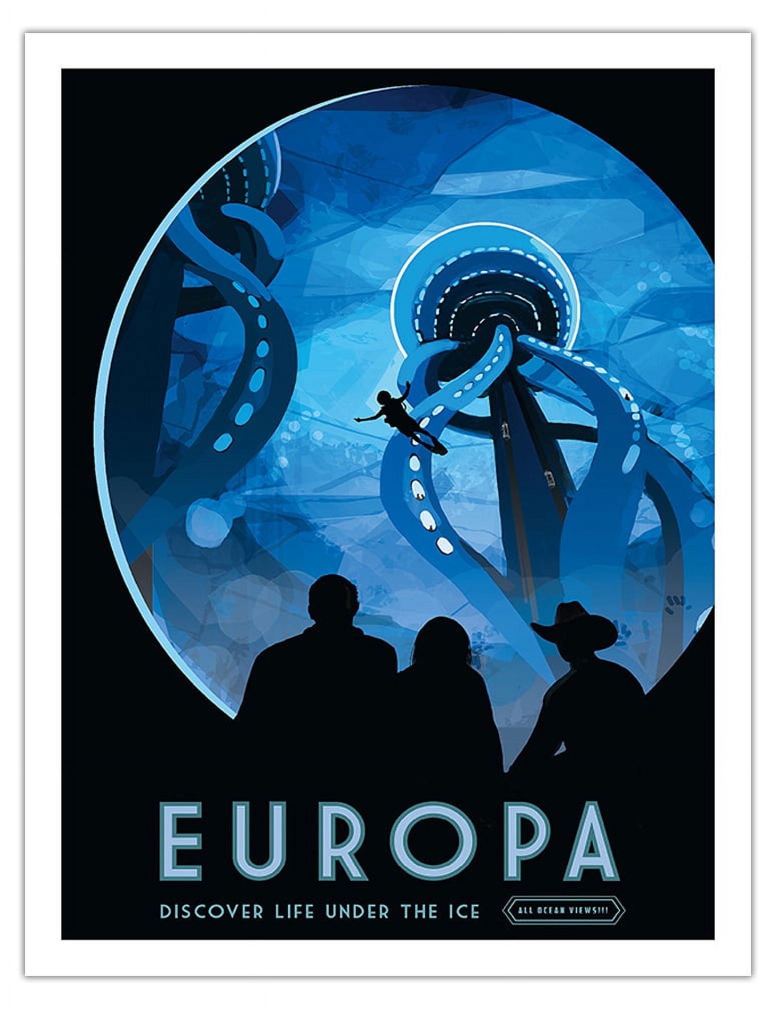 Europa - Discover Life under the Ice - NASA Exoplanet Travel Poster ...