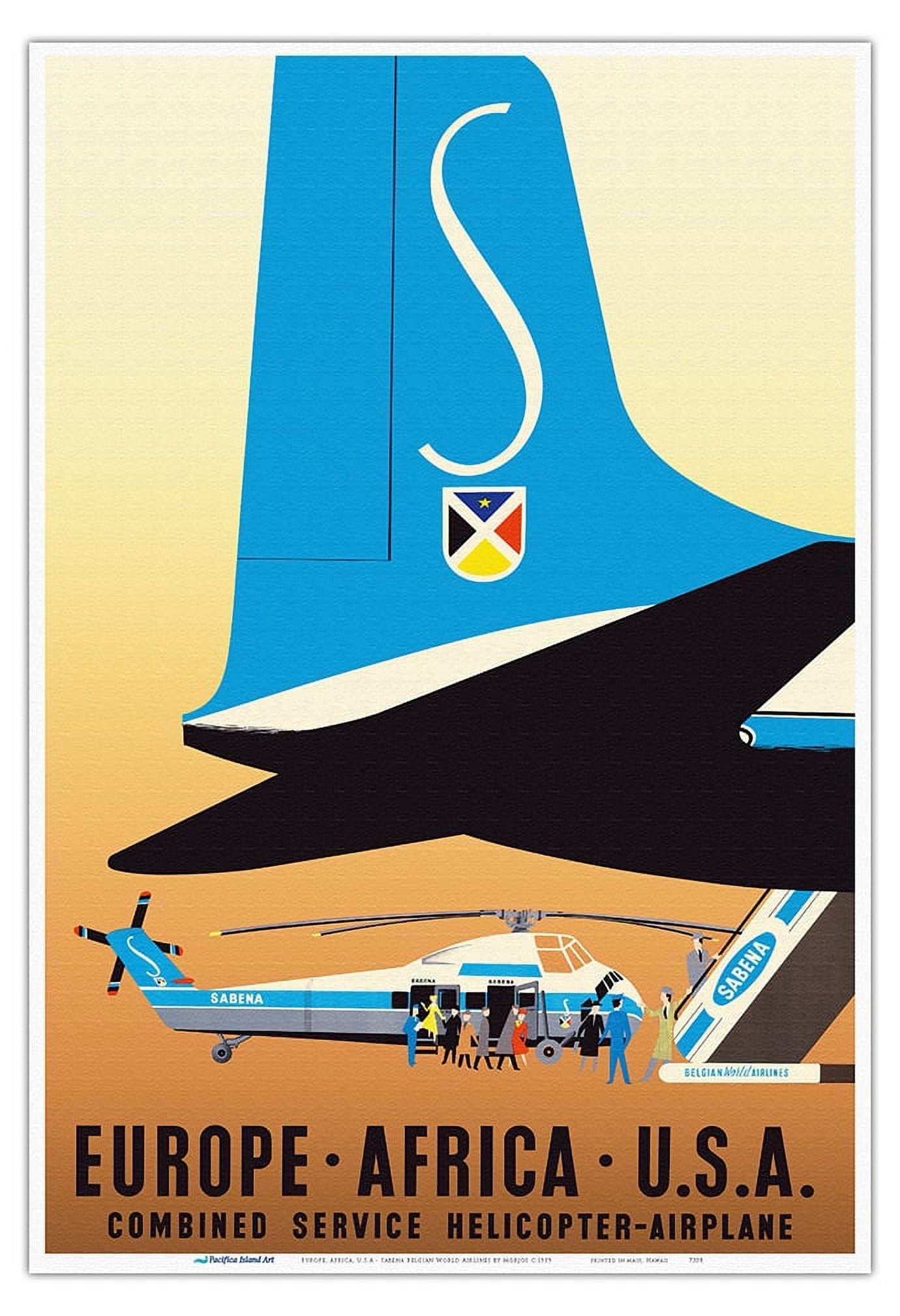 Europe Africa U.S.A - Sabena Belgian World Airlines - Vintage Airline ...