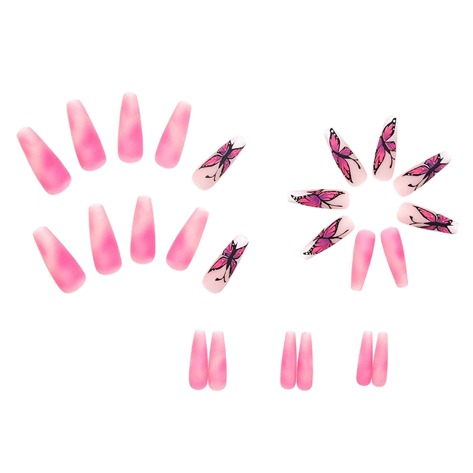 Europe and America Full Coverage Nails Ladies and Girls 24 Pieces Long ...