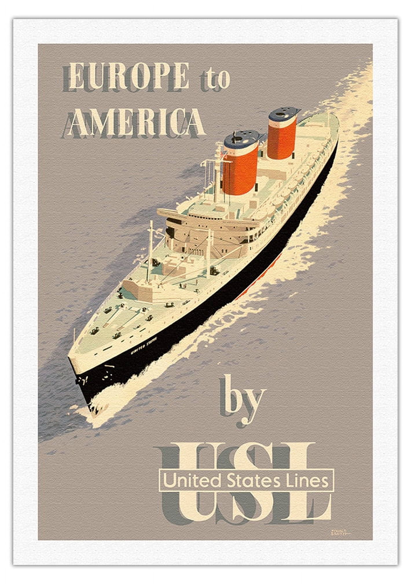 Europe to America - by United States Lines - S.S. United States Ocean ...