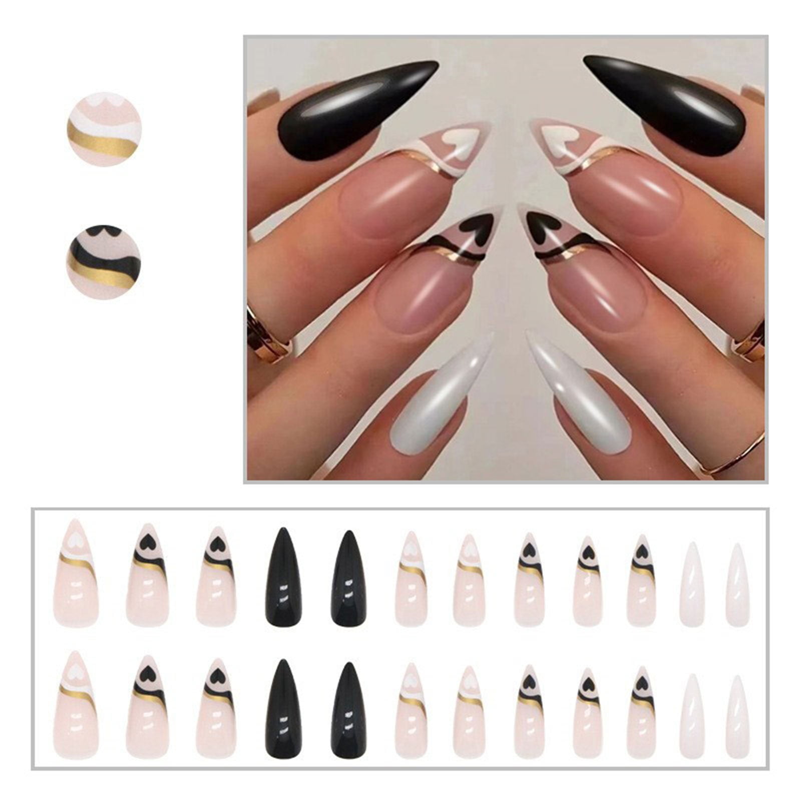 Europe And America Full Coverage Nails Ladies And Girls 24 Pieces Long ...