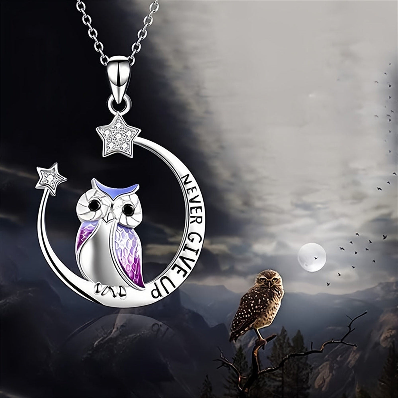 Europe And The United States Drip Oil With Diamonds Star Owl Women's ...