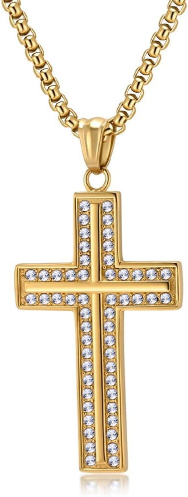Europe And The United States Hip-Hop Titanium Steel Cross Necklace ...