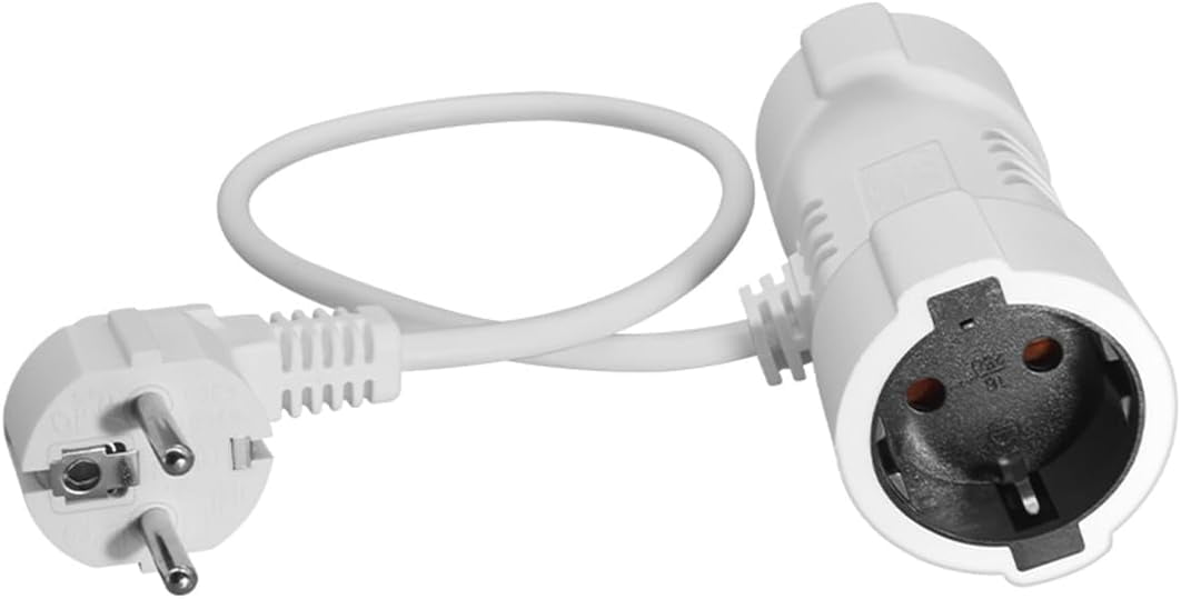 Europe CEE7/7 Schuko 1 to 2 Outlet Power Cord Splitter Extension Cord,T-Shaped 1-to-2 Power Cord ...