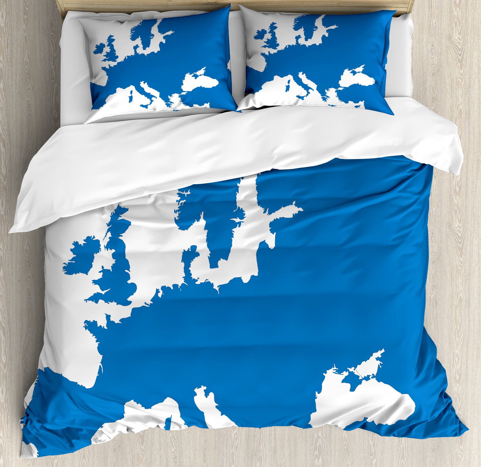 Europe Duvet Cover Set, Simplistic Monochrome Layout of Info-Graphics ...