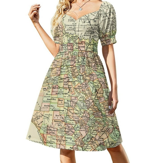 Europe Map Dress Sexy V Neck Countries World Elegant Dresses Female ...