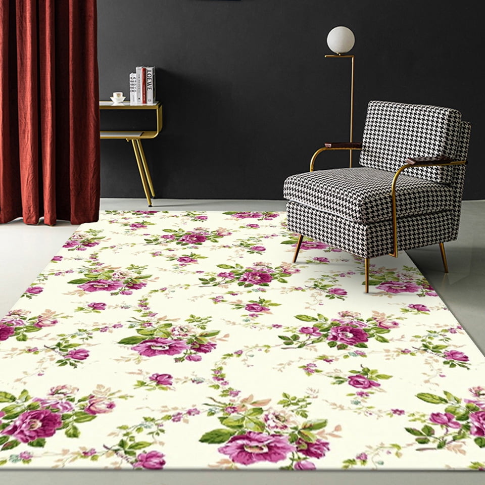Europe Style Black Floral Carpet for Modern Living Room 3D Flower ...