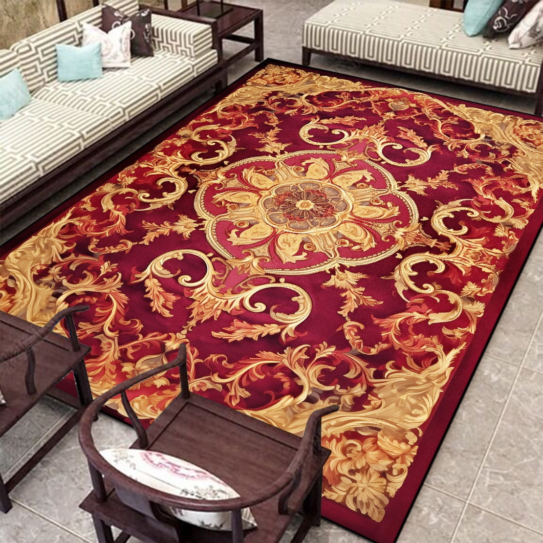 Europe and America Luxury Carpet for Living Room ration Home Ethnic ...