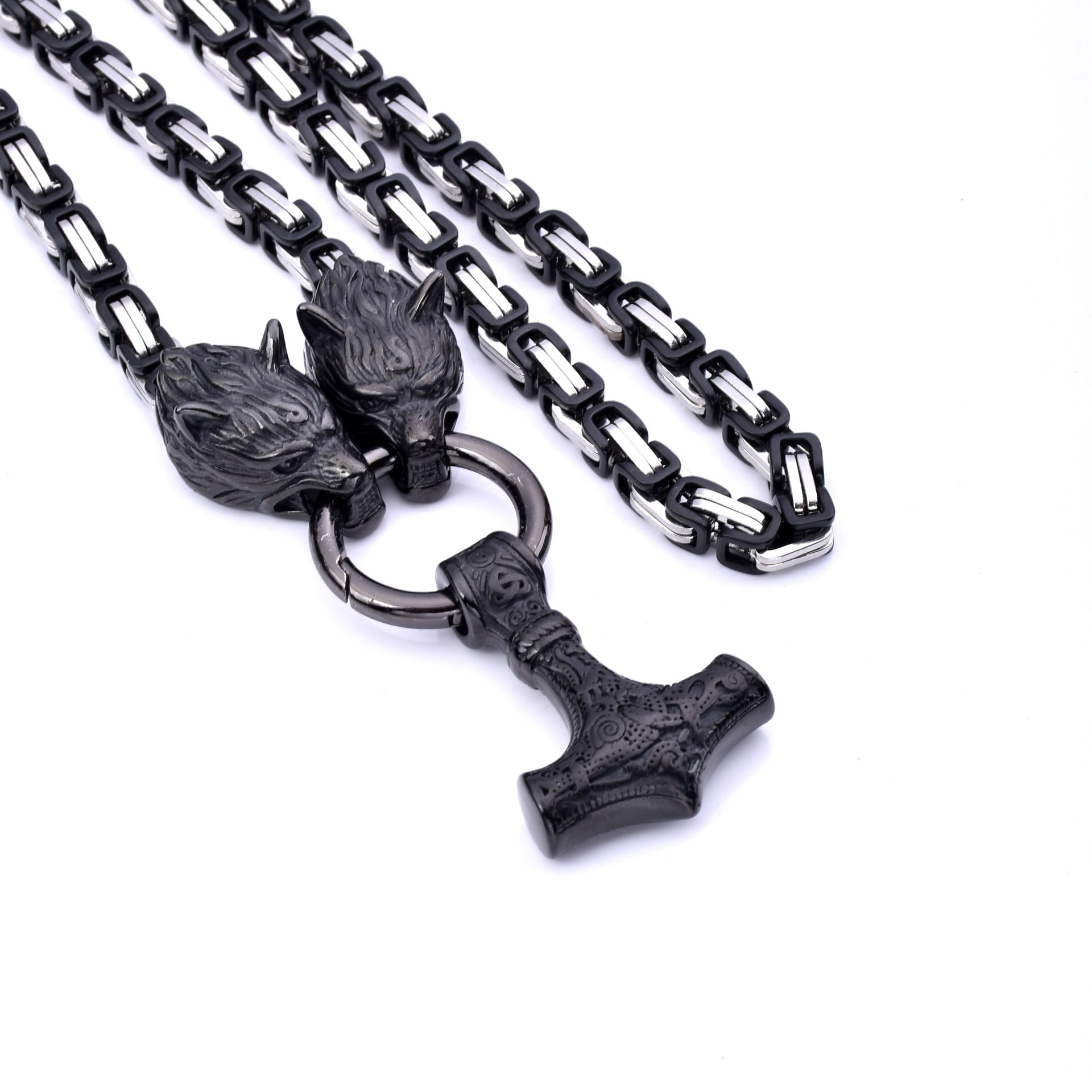 Europe and America style Men's Stainless Steel Wolf Head Pendant ...