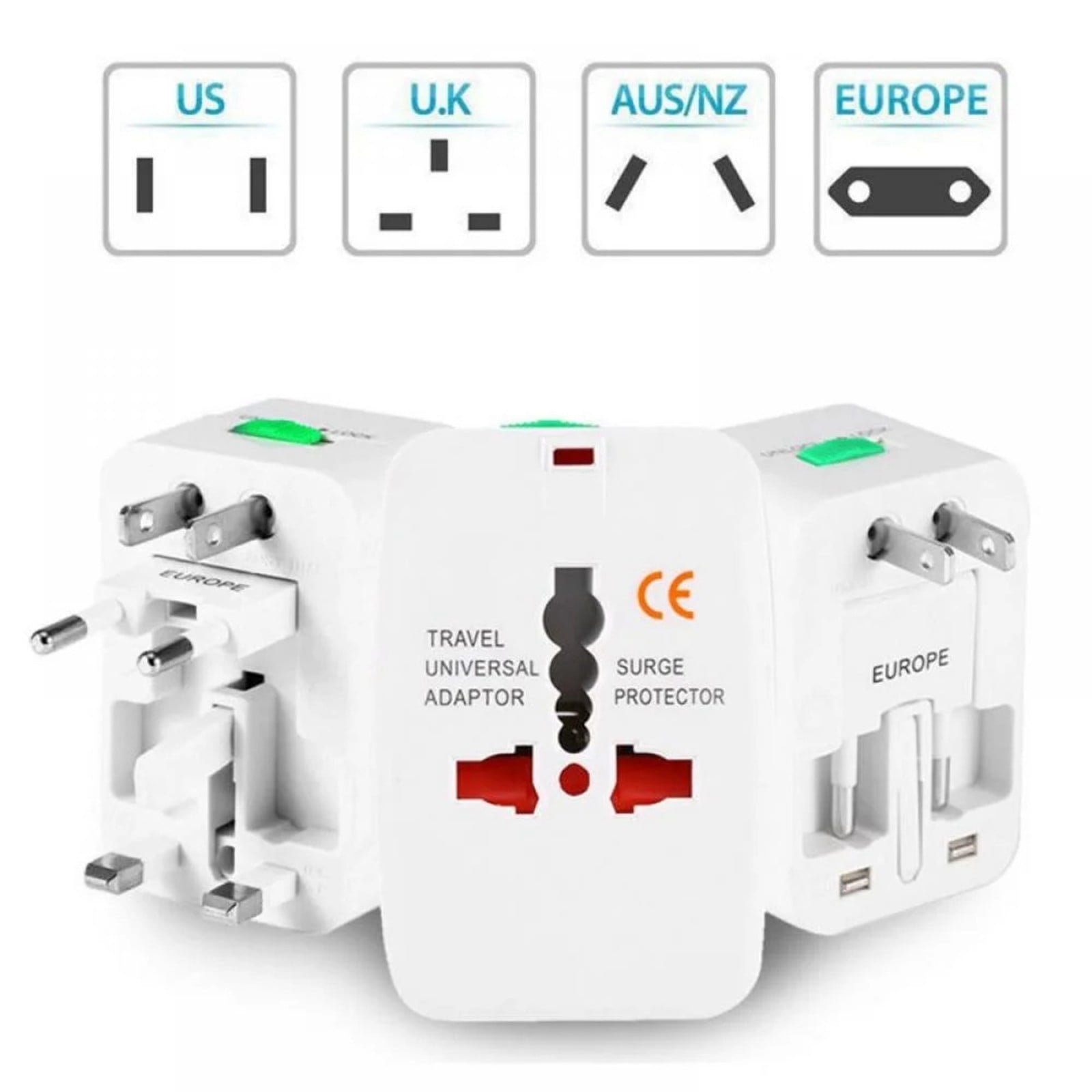 Europe to US Plug Adapter EU/UK/AU to USA, American Travel Adapter and ...