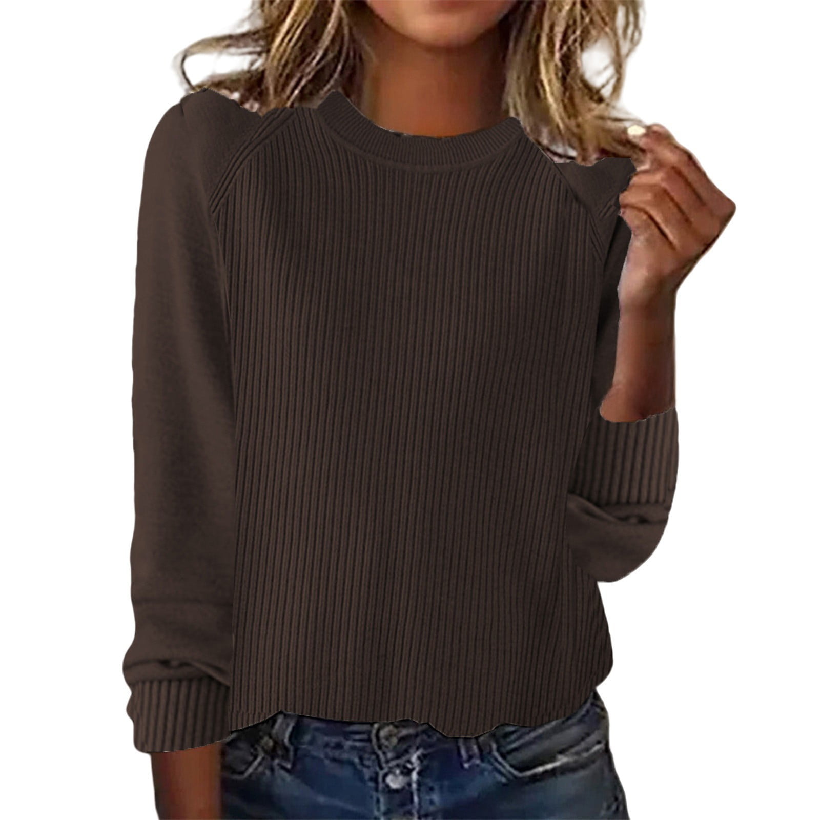 European And American Solid Color Loose Ladies Sweater Spring And ...