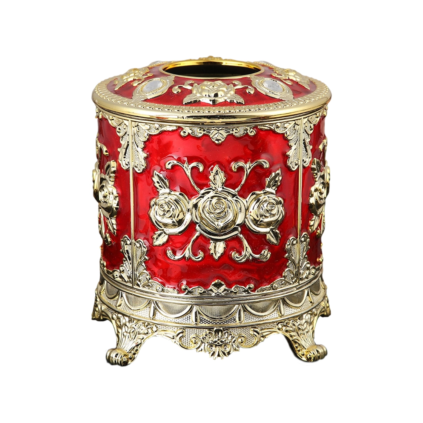 European Antique Styles Enameled Embellished Tissue Storage Box Plastic ...