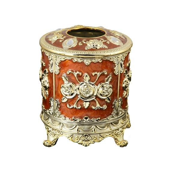 European Antique Styles Enameled Embellished Tissue Storage Box Plastic ...