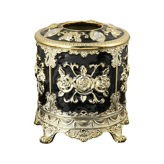European Antique Styles Enameled Embellished Tissue Storage Box Plastic ...