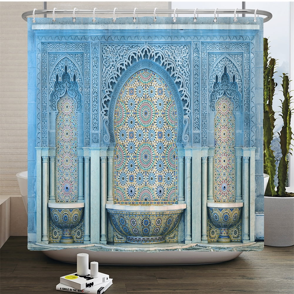 European Arch Door Shower Curtains Bathroom Curtain Printed Waterproof ...