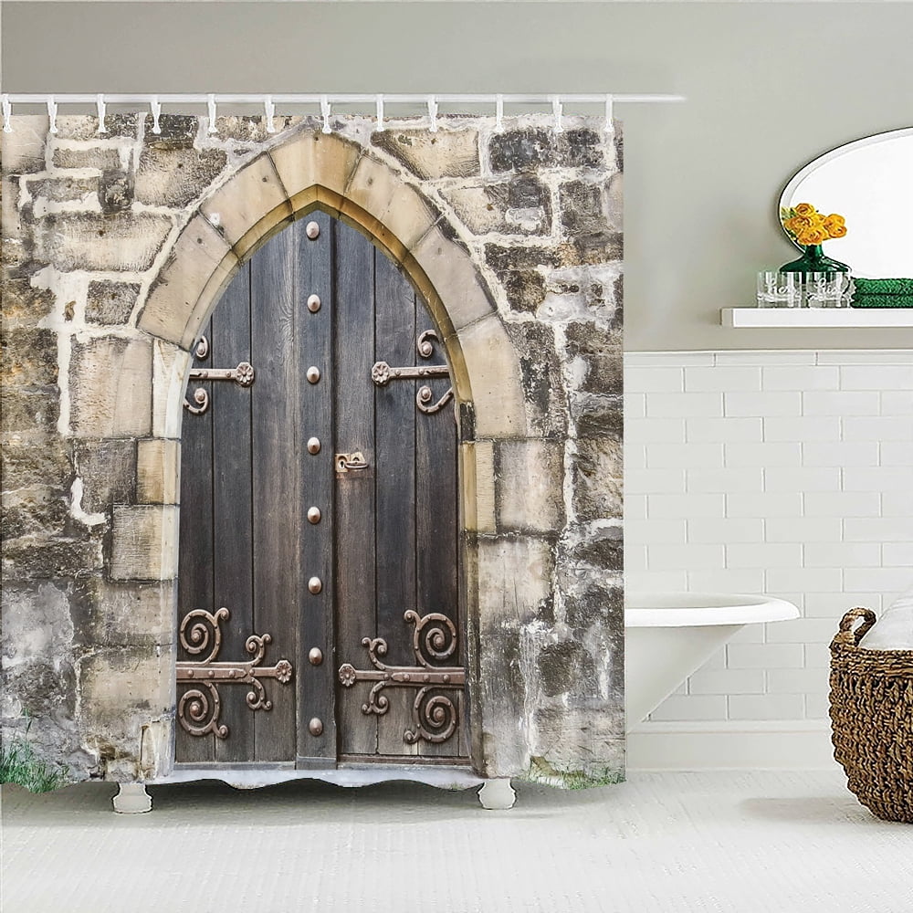 European Arch Door Shower Curtains Bathroom Curtain Printed Waterproof ...