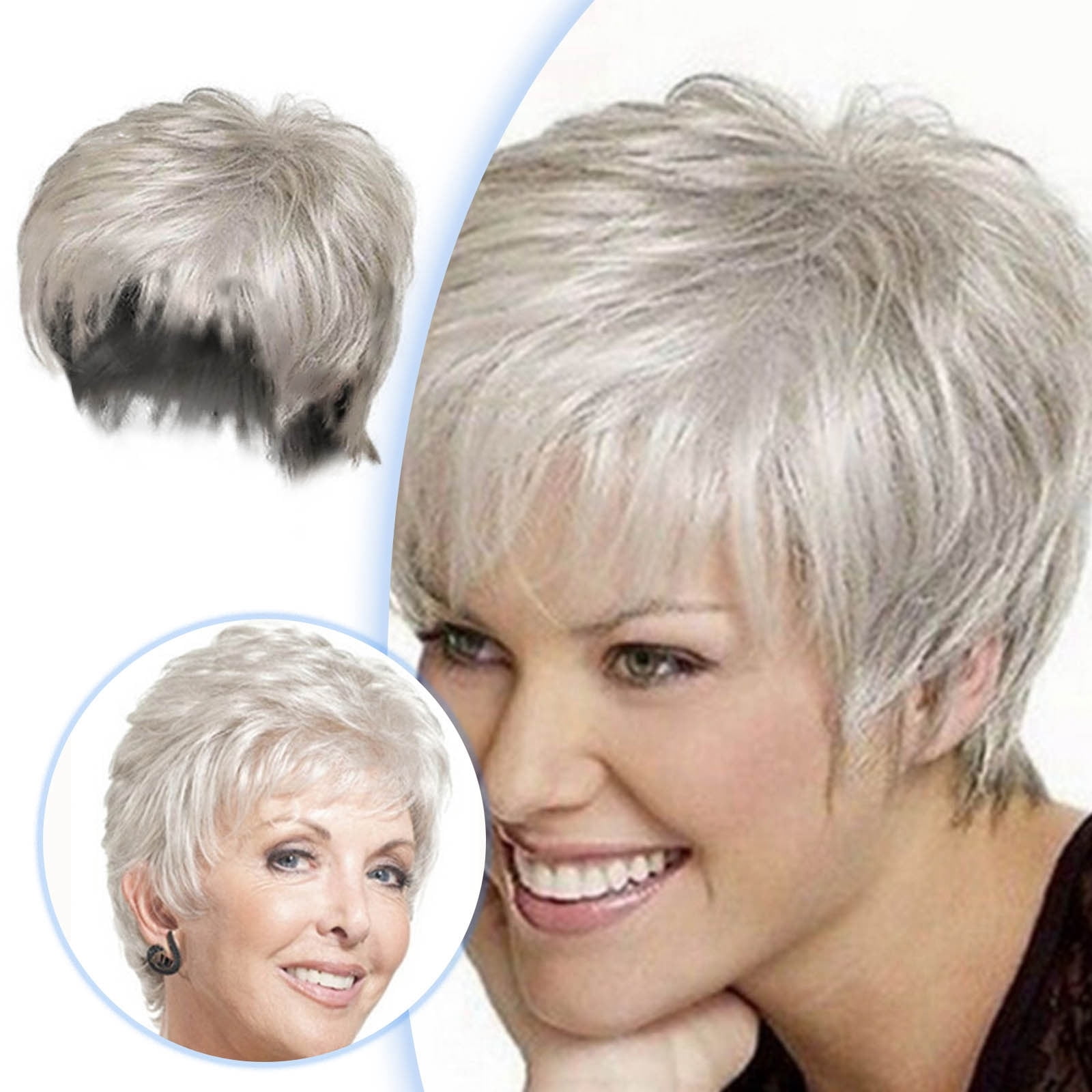 European Beauty Short Hair Wig - Air Liu Bo Curly Synthetic Hair Wig ...