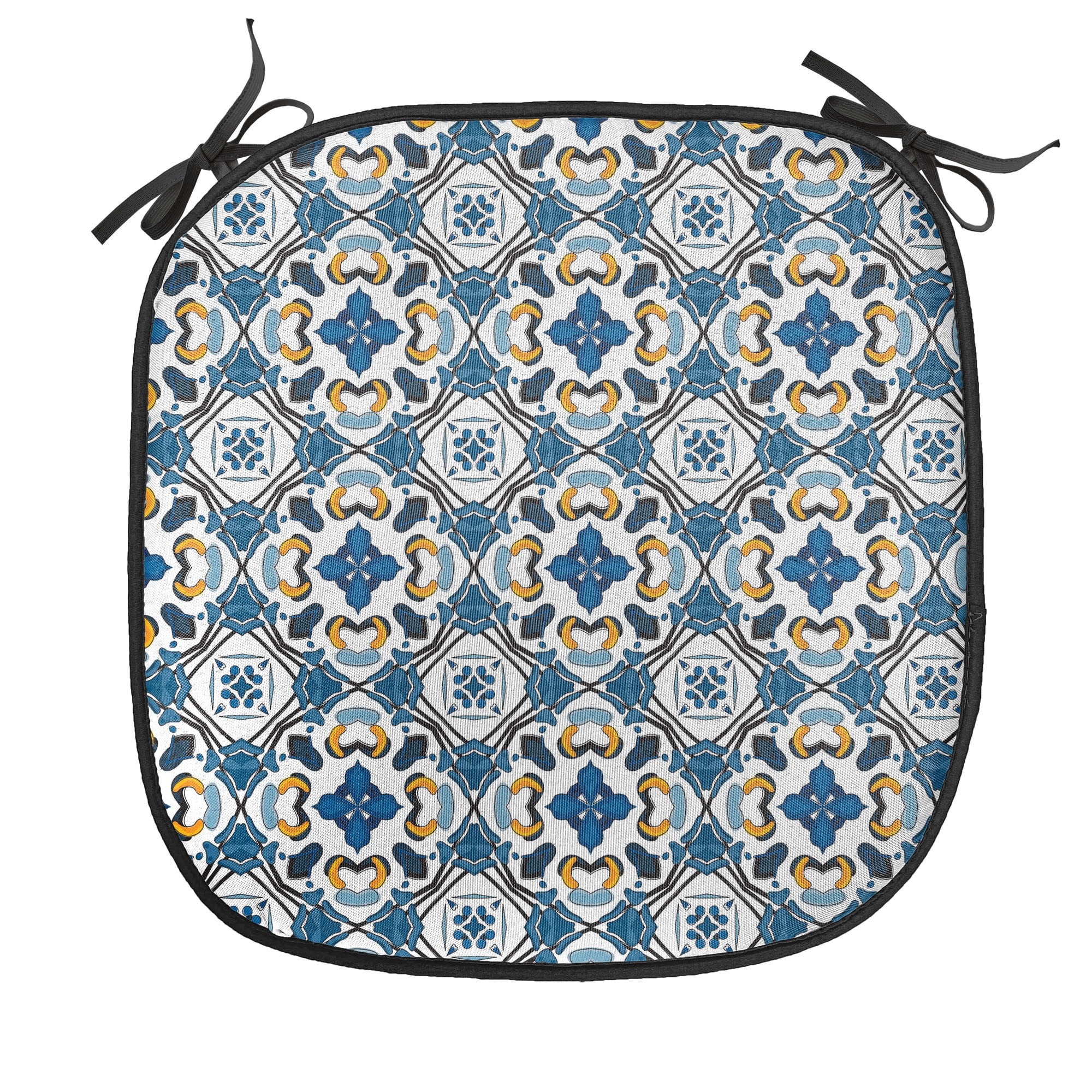 European Chair Seating Cushion, Portuguese Ceramic Classic Tilework ...