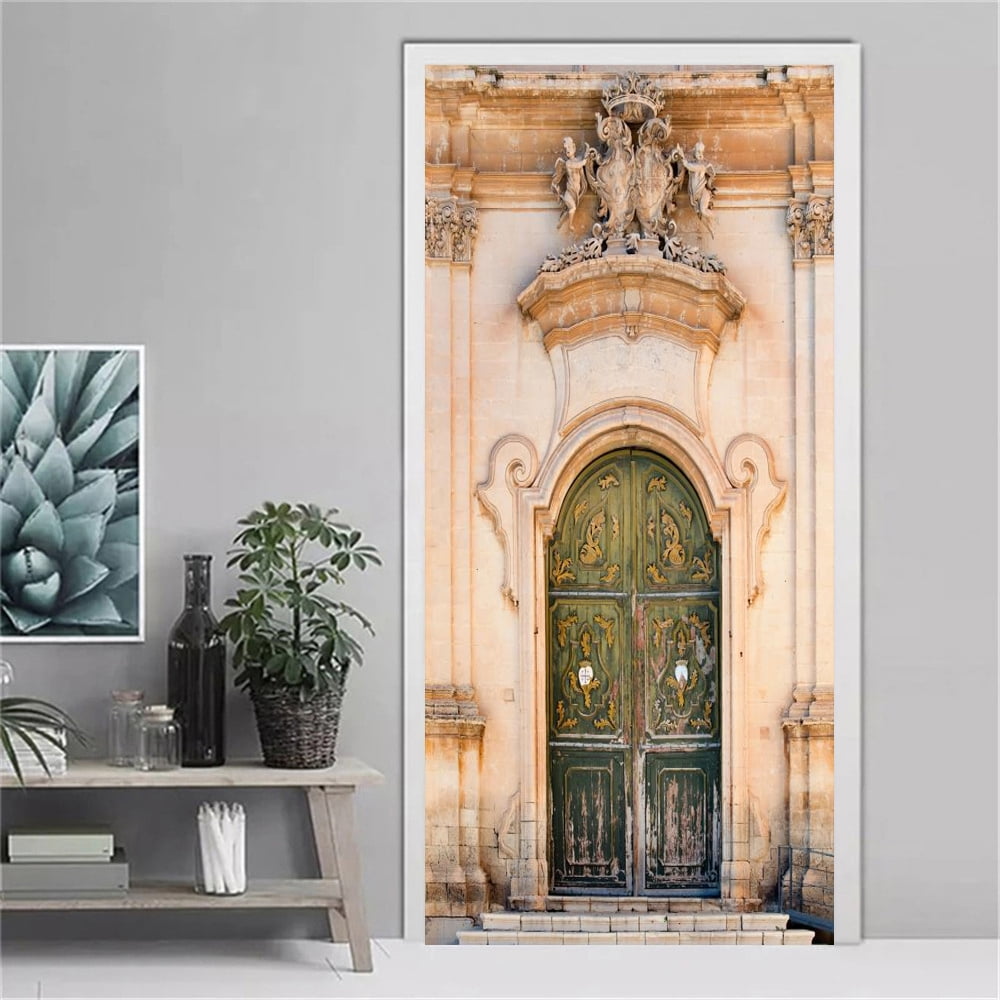 European Church Entrance Door Decorative Poster Door Wallpaper PVC ...