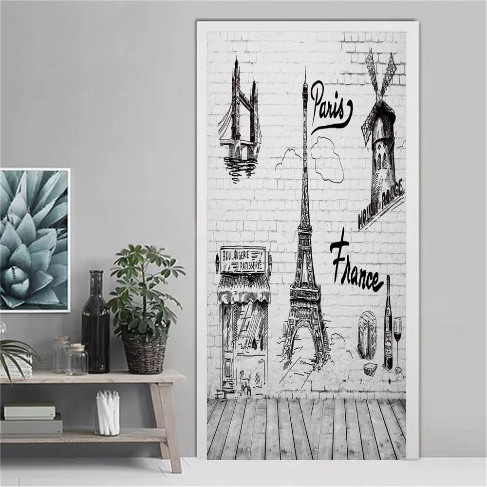 European Church Entrance Door Decorative Poster Door Wallpaper PVC ...