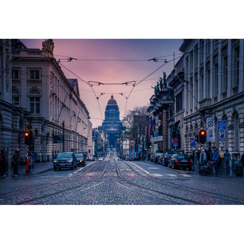European City Street Backdrop Old Town Castle House Outdoor Scenery ...