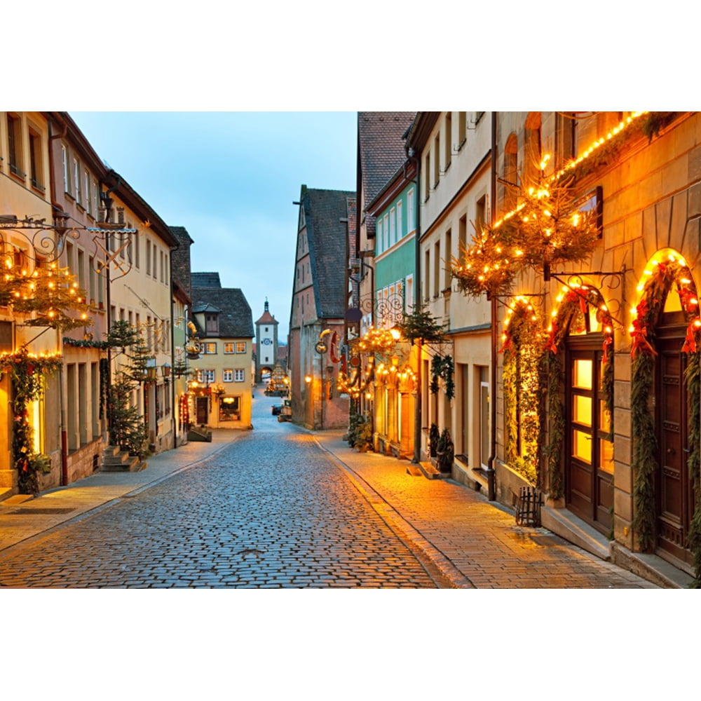 European City Street Backdrop Old Town Castle House Outdoor Scenery ...