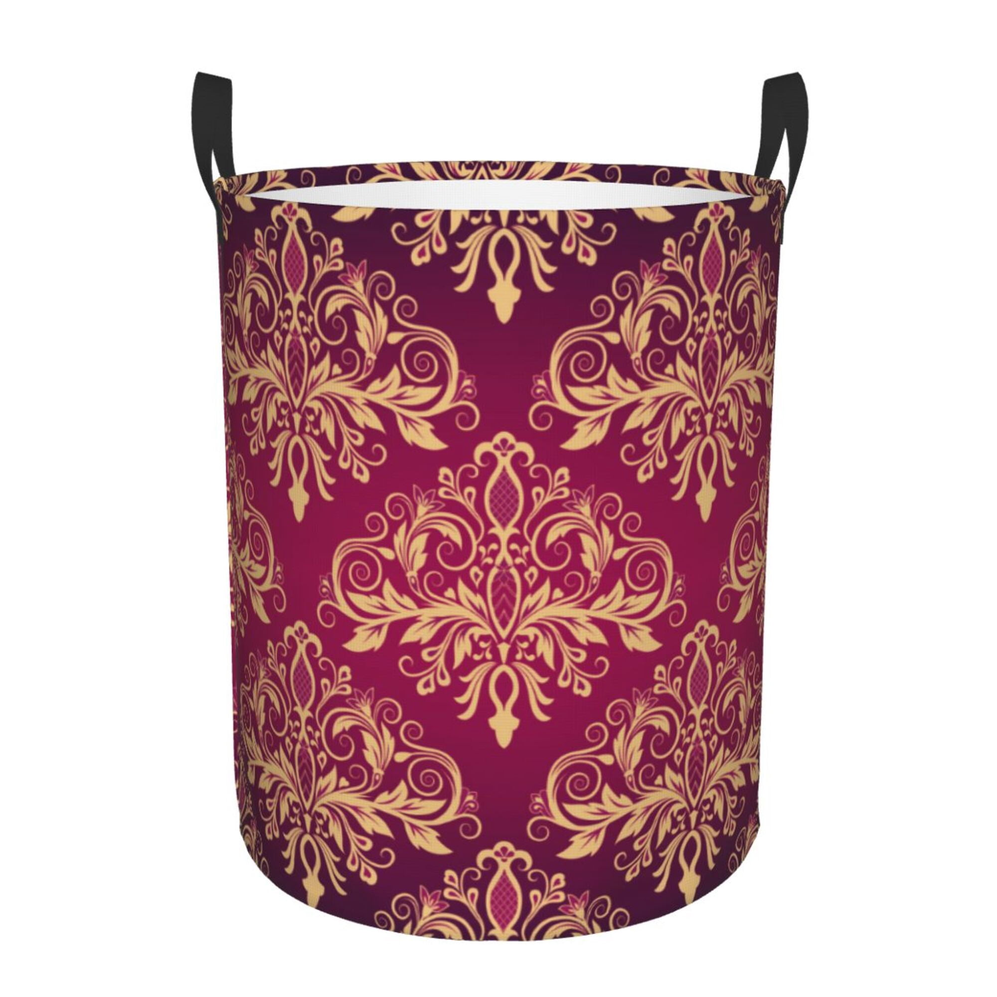 European Classical Flower Background Circular Laundry Basket (With ...