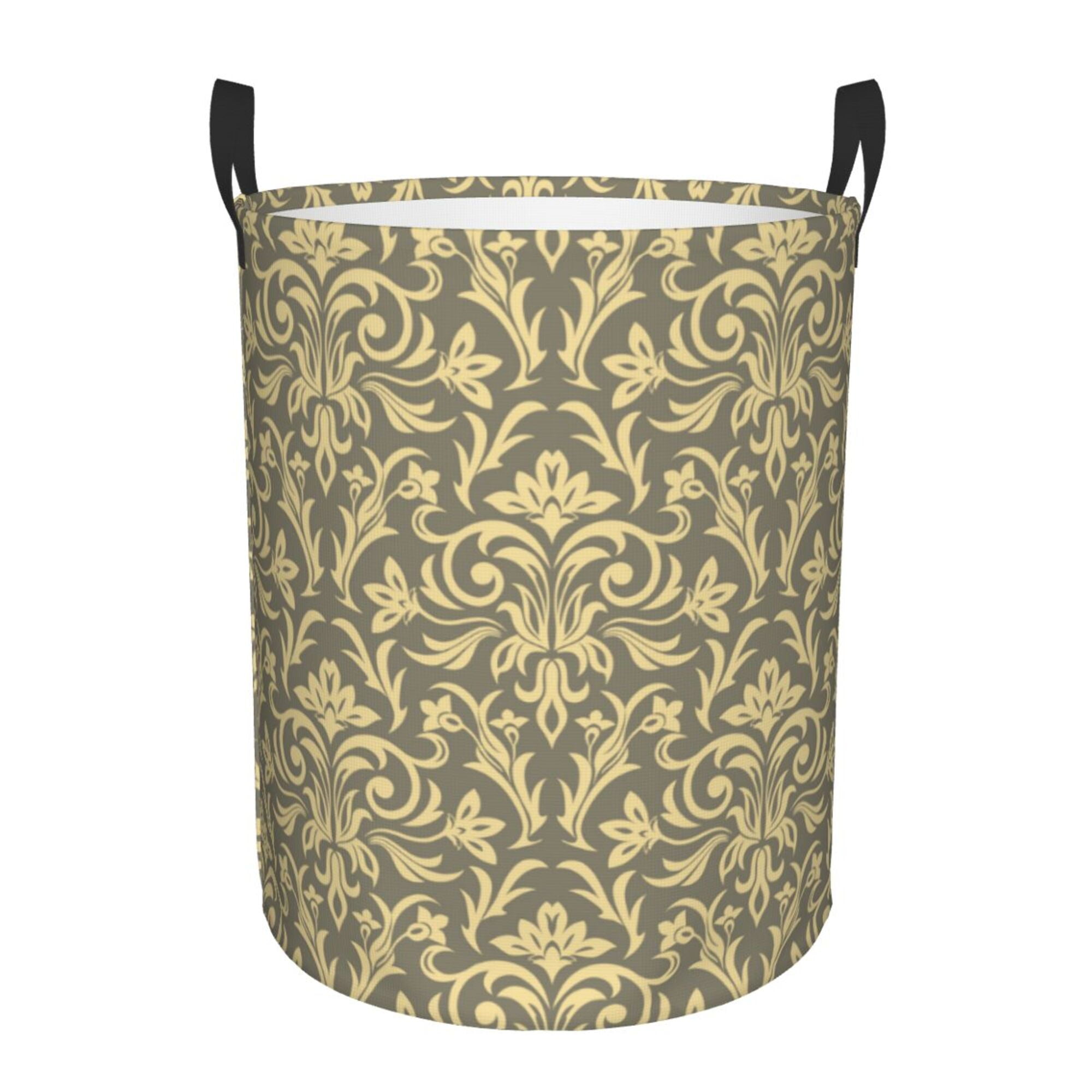 European Classical Flower Background Circular Laundry Basket (With ...