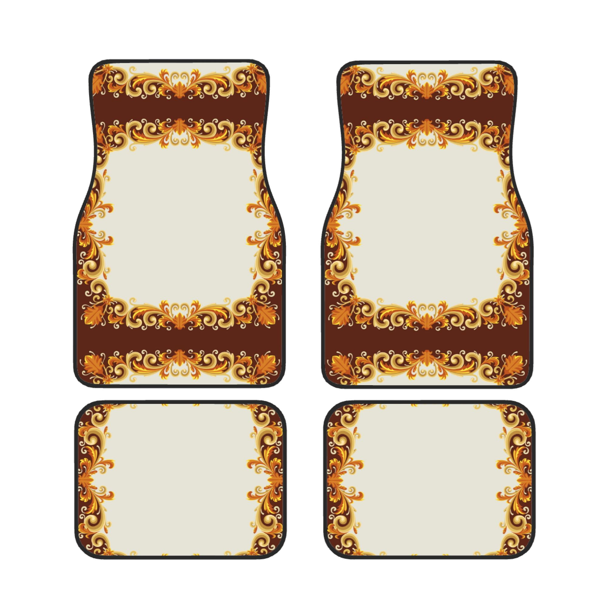 European Classical Flower Background Universal Fit Carpet Floor Mats ...