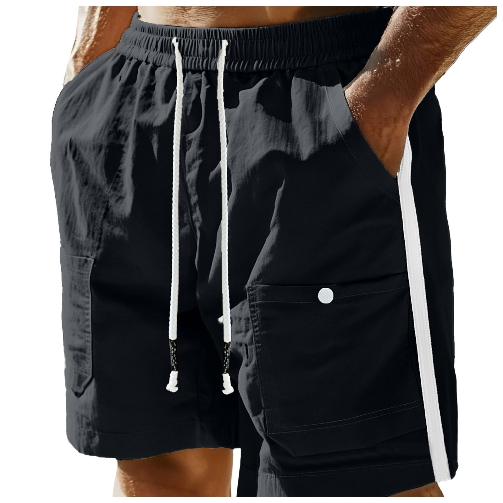 European Color Blocked Casual Loose Pocket Men Shorts - Stylish and ...